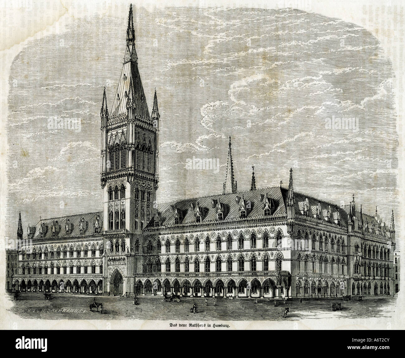 travel / geography, Germany, Hamburg, guildhall, built 1896 - 1897 ...