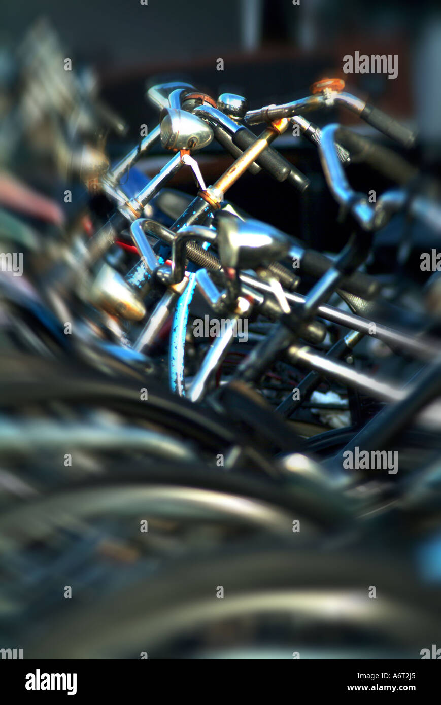 bicycles in rack Amsterdam Holland Stock Photo - Alamy