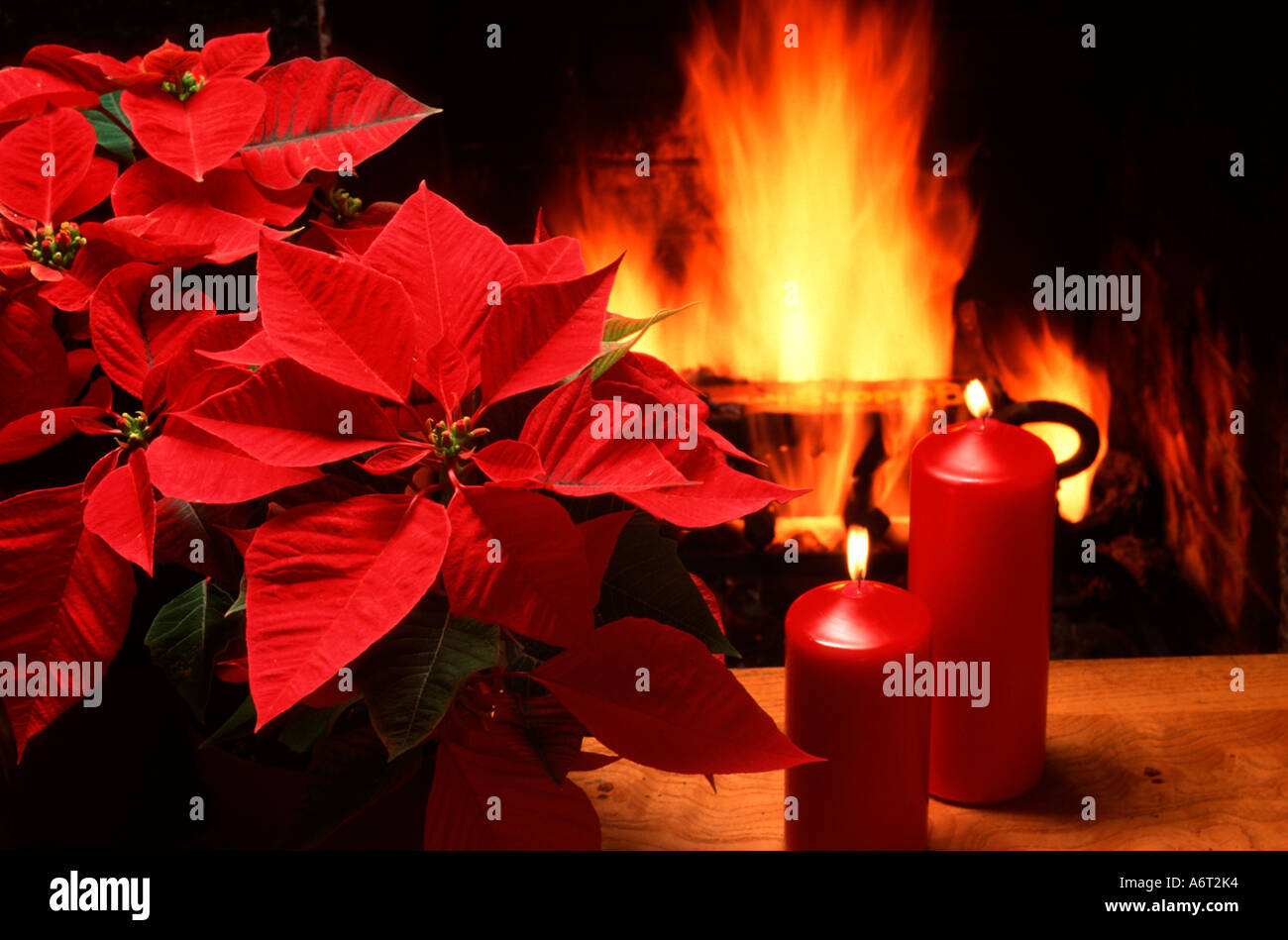 Christmas still life blazing fireplace hi-res stock photography and ...