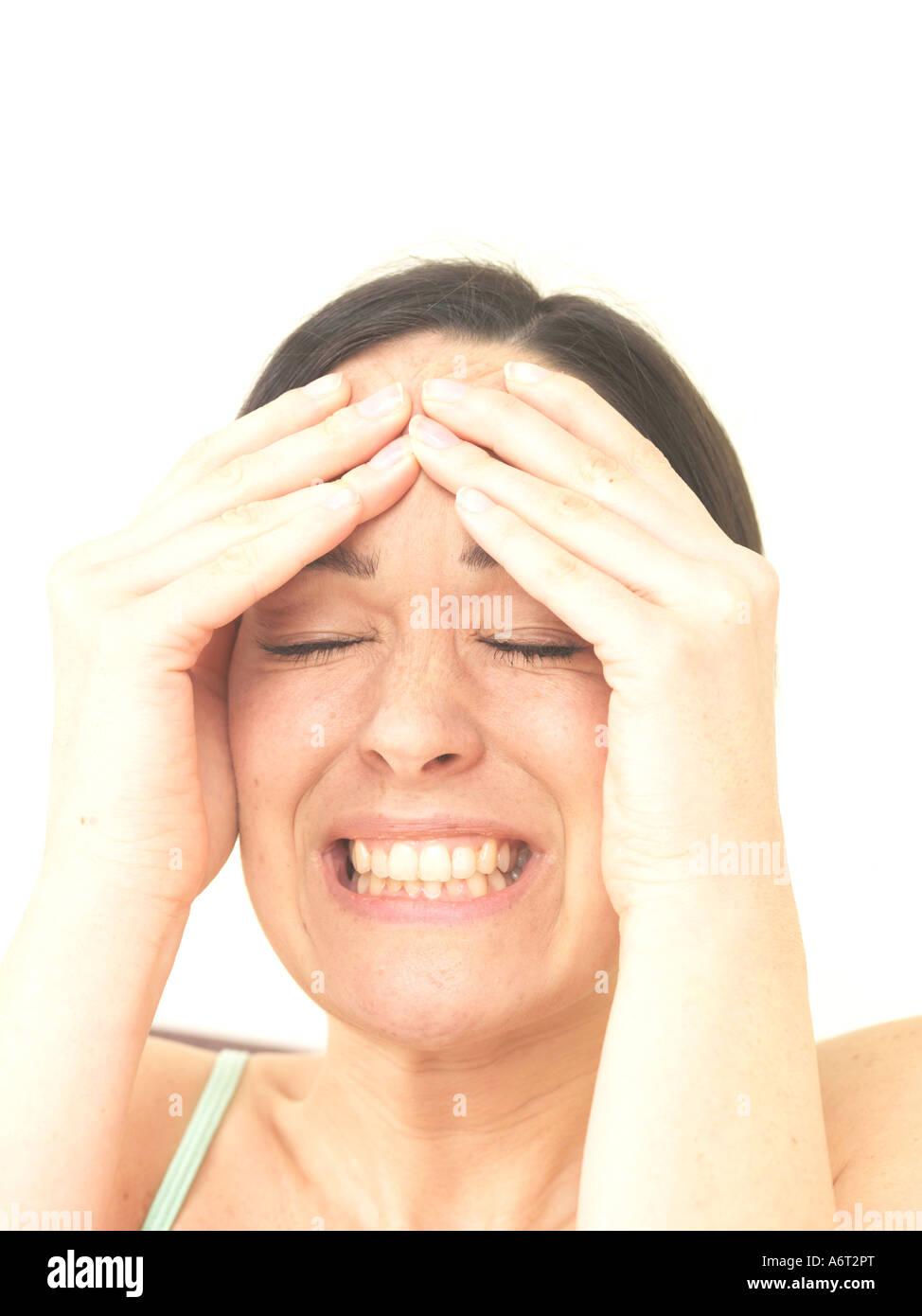 Young Woman with Headache Model Released Stock Photo - Alamy