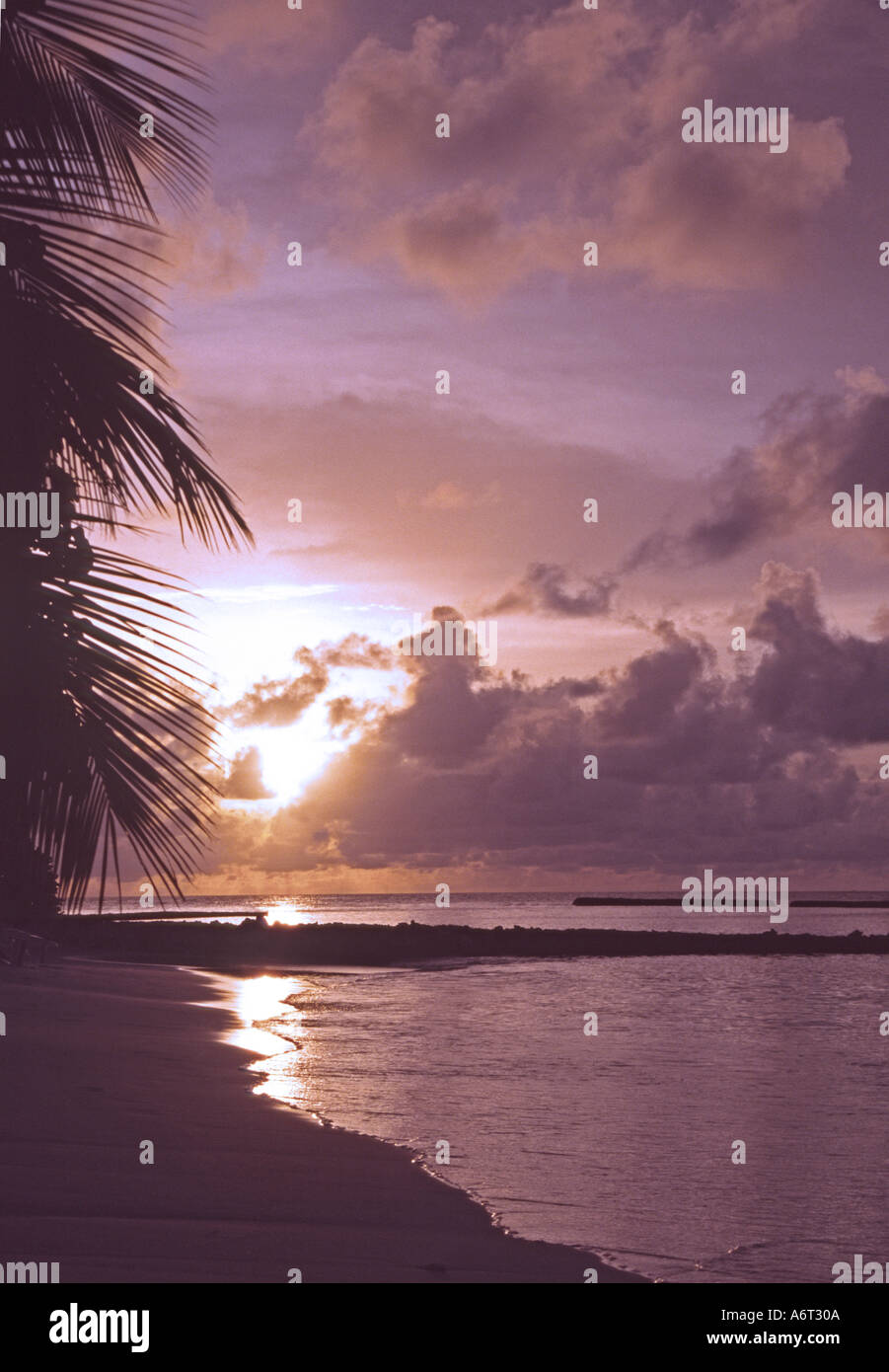 Beach Sunset Maldives Stock Photo - Alamy