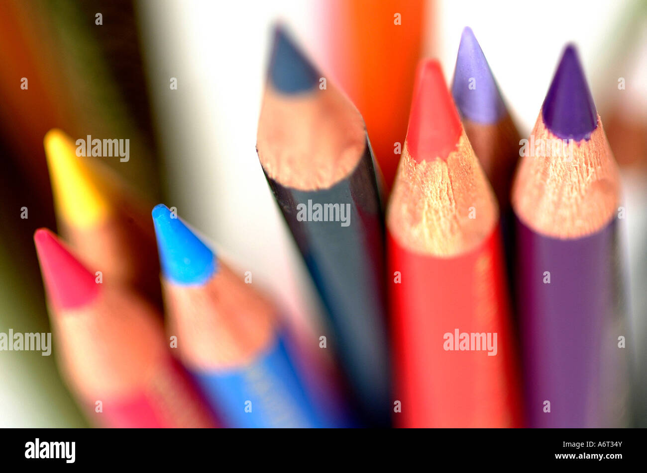 Coloured pencils in a glass Stock Photo - Alamy