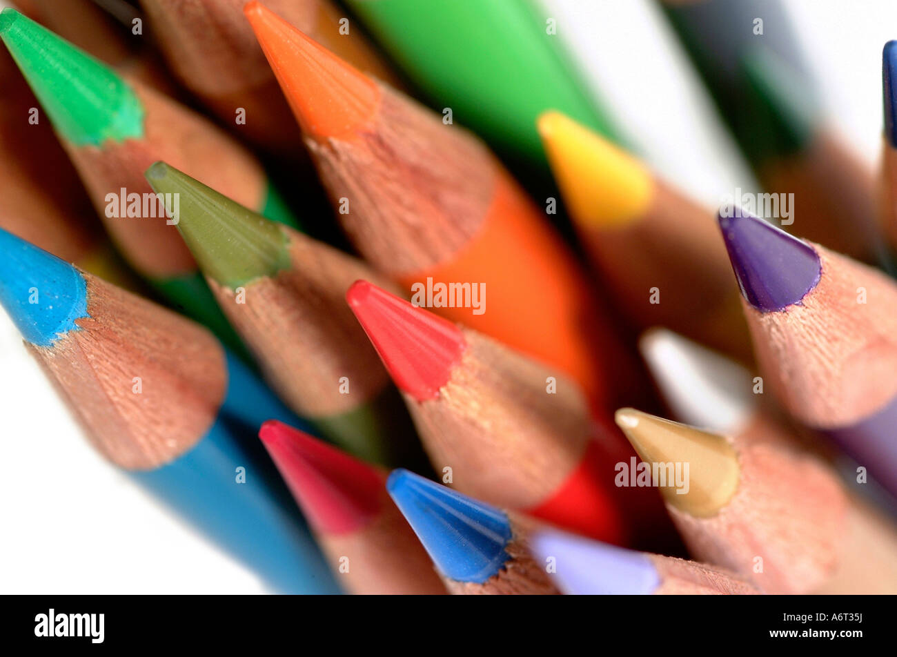 Coloured pencils in a glass Stock Photo - Alamy