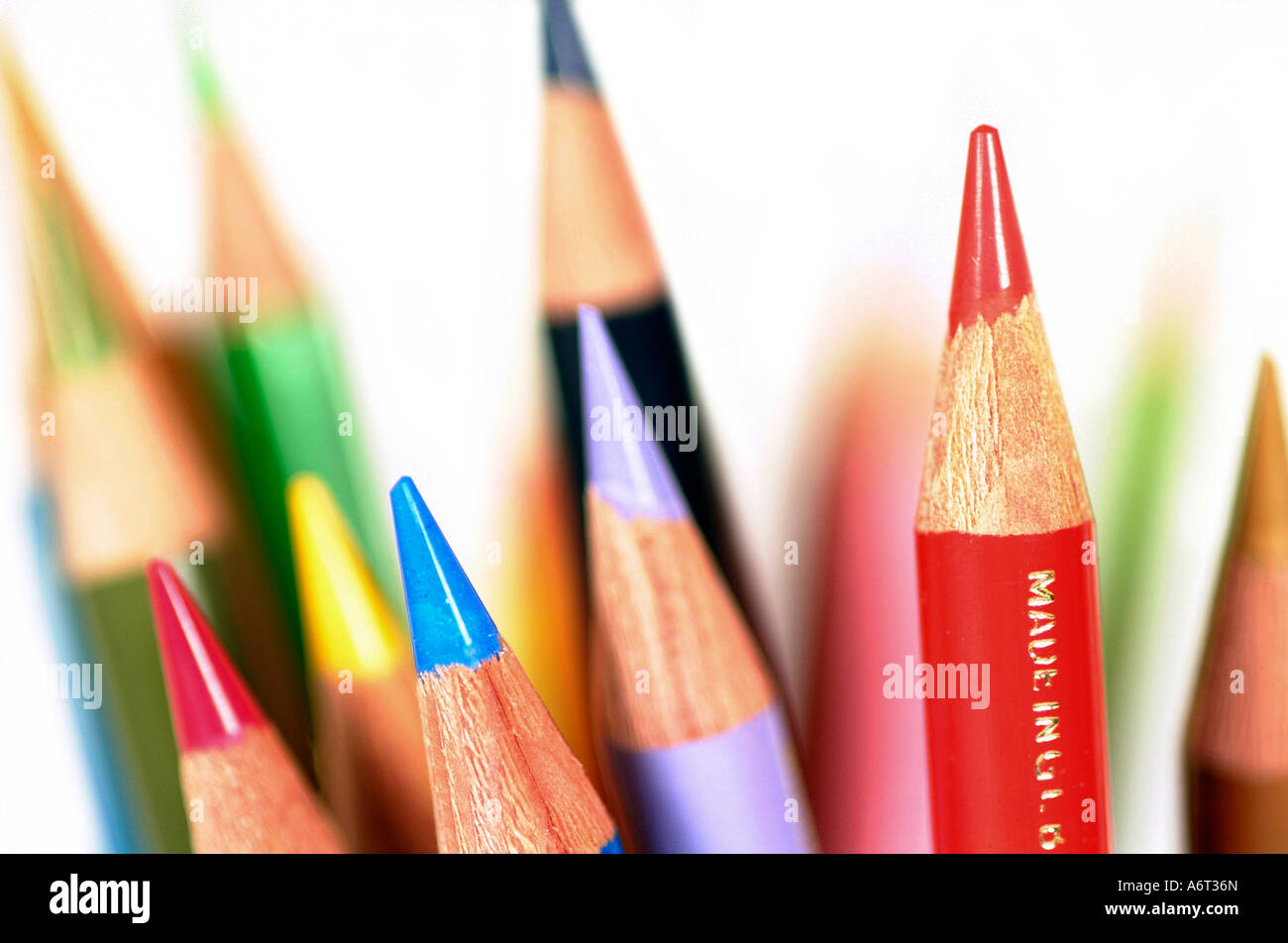 Coloured pencils in a glass Stock Photo - Alamy