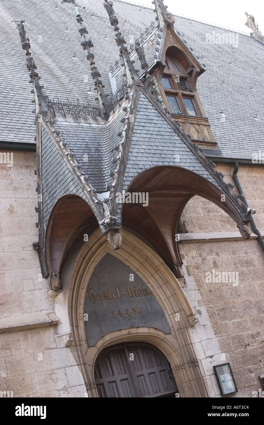 Entrance to The Great Hall or Poor Ward of the Hôtel Dieu at Beaune ...
