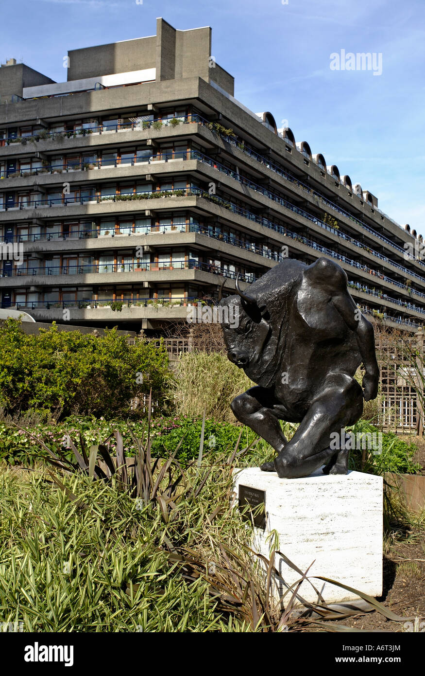 Minotaur Sculpture and The Barbican. The City, London, England, UK ...