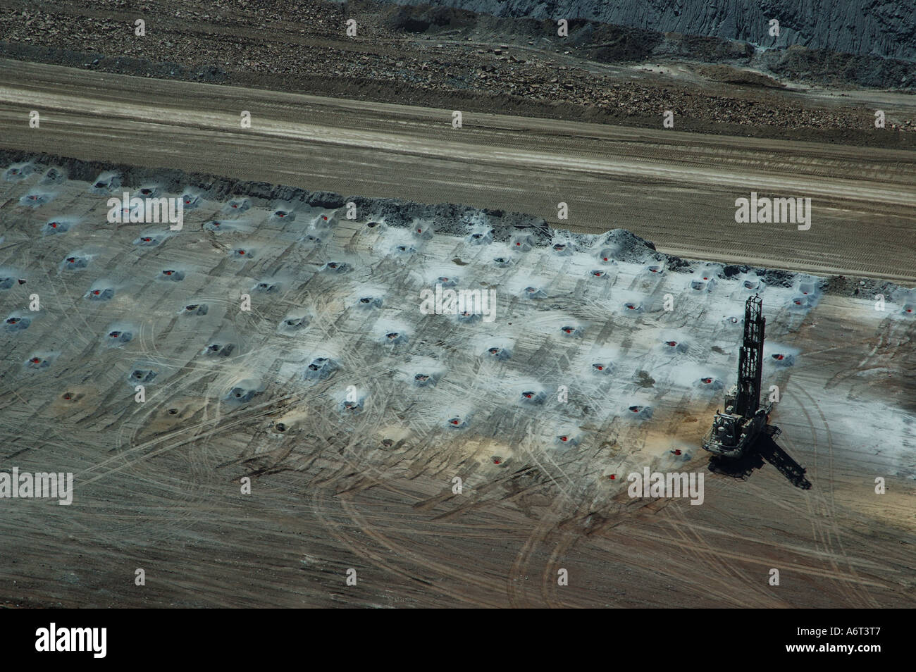 bore holes for blasting in open cut coal mine Queensland Australia ...