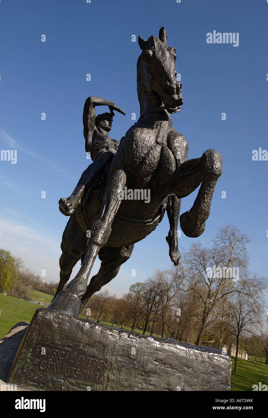 Statue of Physical Energy in Kensington Gardens. Kensington and Chelsea ...