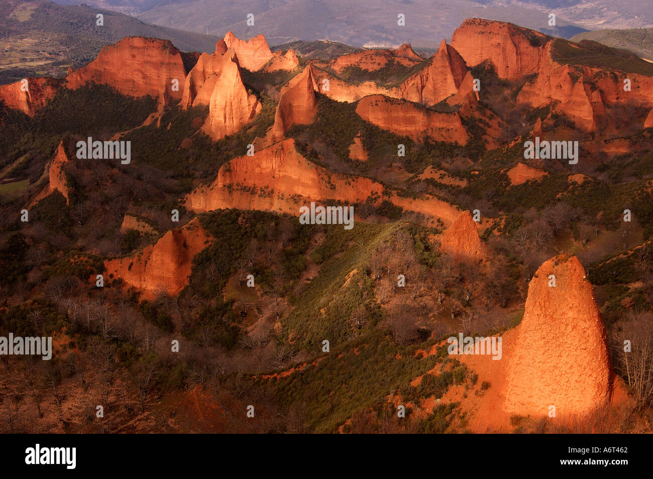 Spain Leon Las Medulas area where romans had golden mines Stock Photo ...