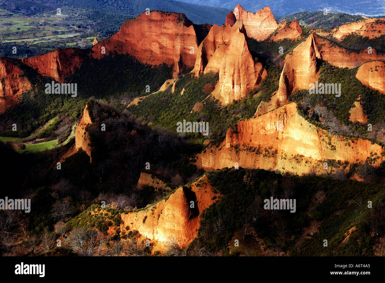 Spain Leon Las Medulas area where romans had golden mines Stock Photo ...