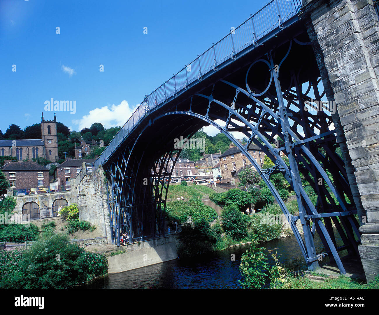 The first ever built bridge made of iron at Ironbridge Shropshire UK ...