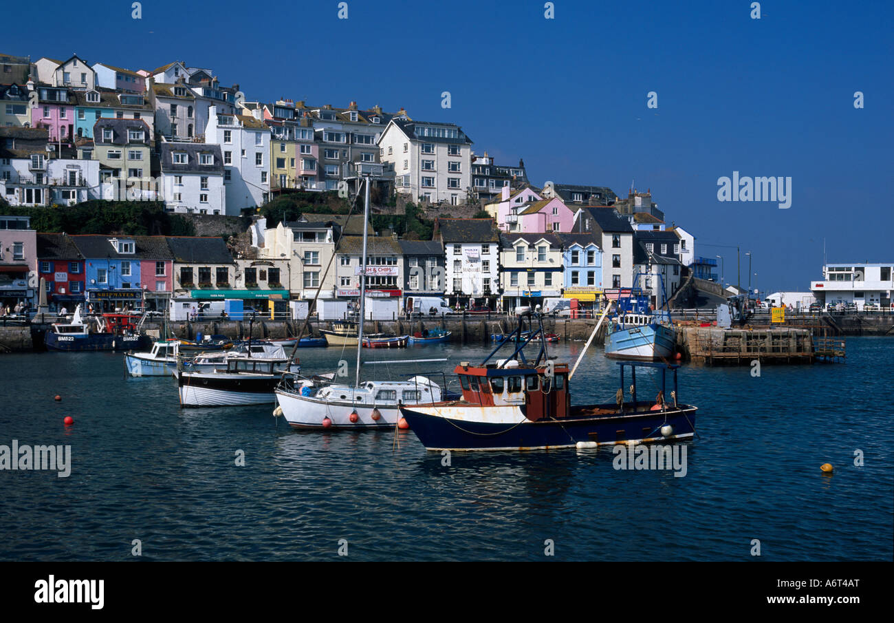 View across brixham fishing harbour hi-res stock photography and images ...