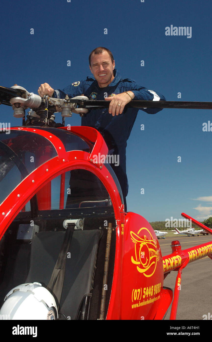 chopper pilot performing pre flight checks Stock Photo - Alamy