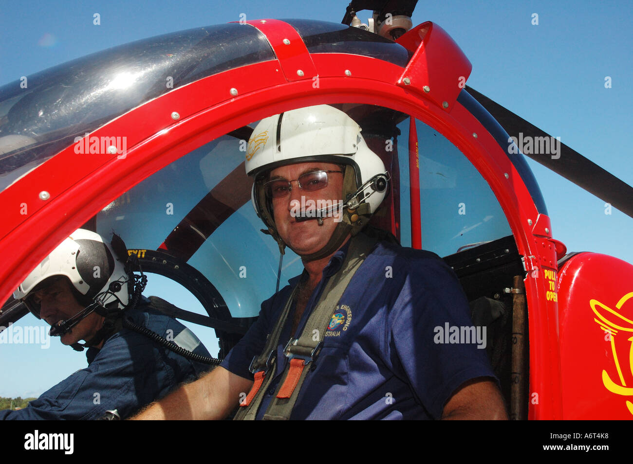 Pilot and Co copilot in small cattle muster chopper Queensland ...