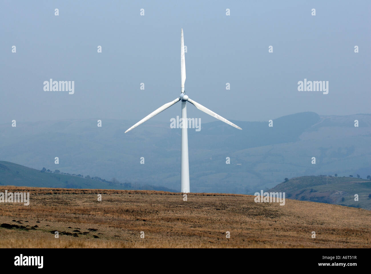 Carno wind farm, Trannon Moor, Powys Wales Stock Photo - Alamy