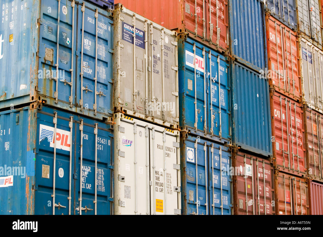 loading containers onto a supply ship on Funafuti island Stock Photo ...
