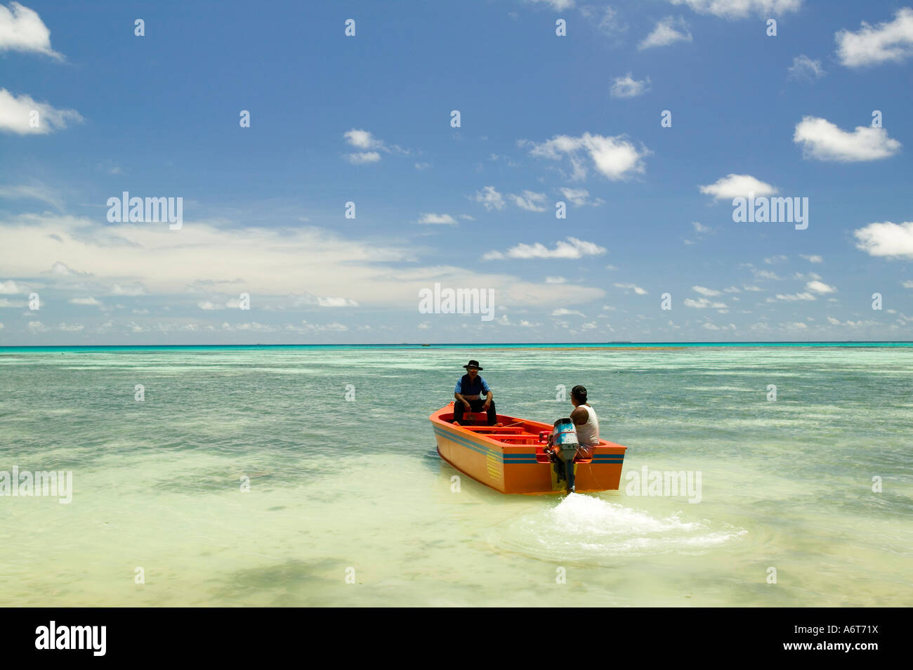 Fisherman leaving Funafuti, tuvalu to go fishing Stock Photo - Alamy