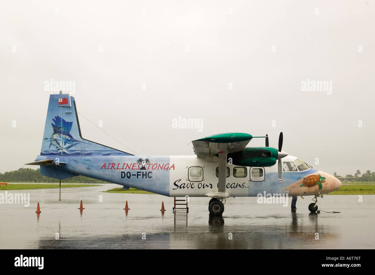 A tonga Airlines plane in Fiji Stock Photo - Alamy