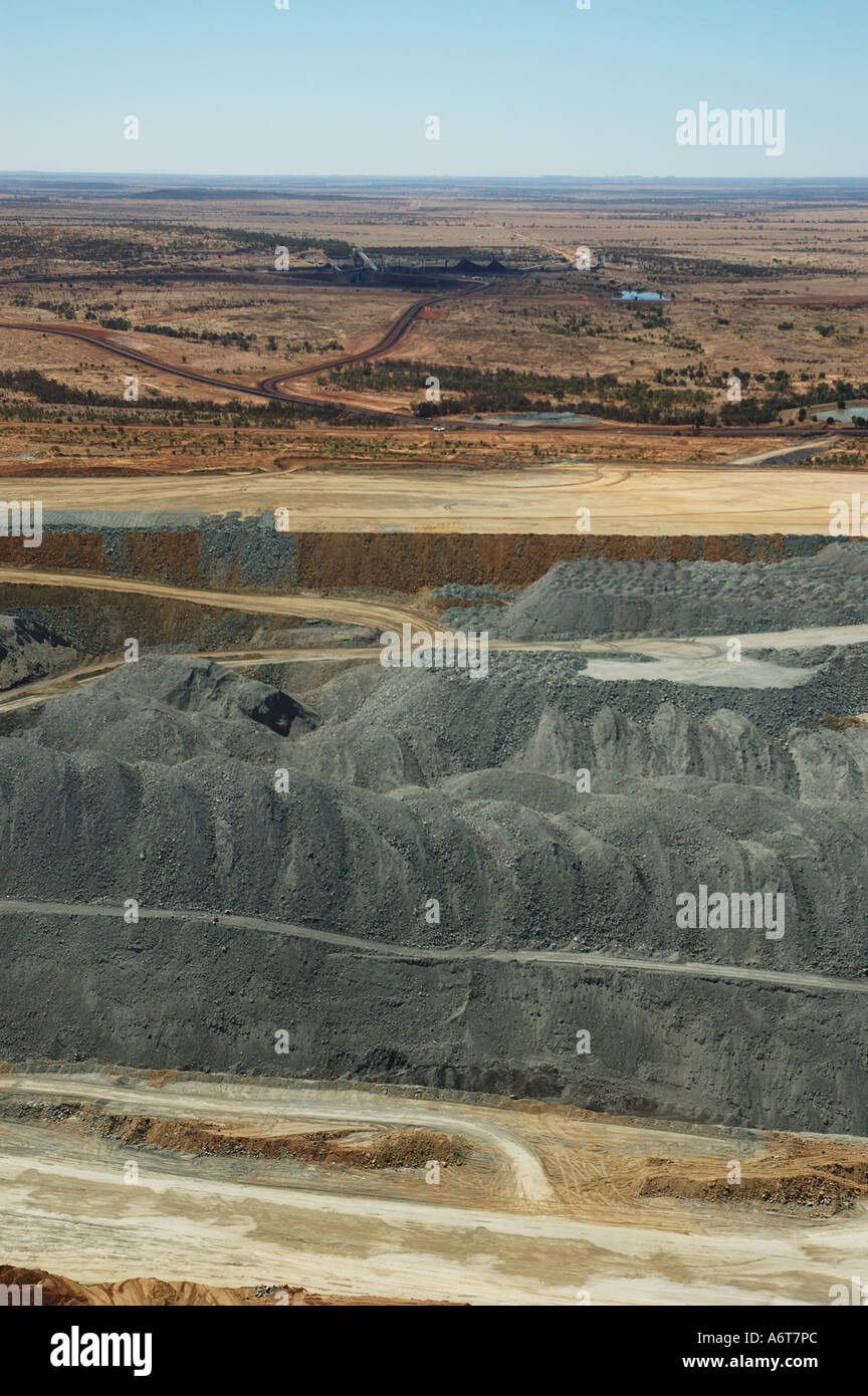 open cut coal mine aerial Queensland Australia Stock Photo - Alamy