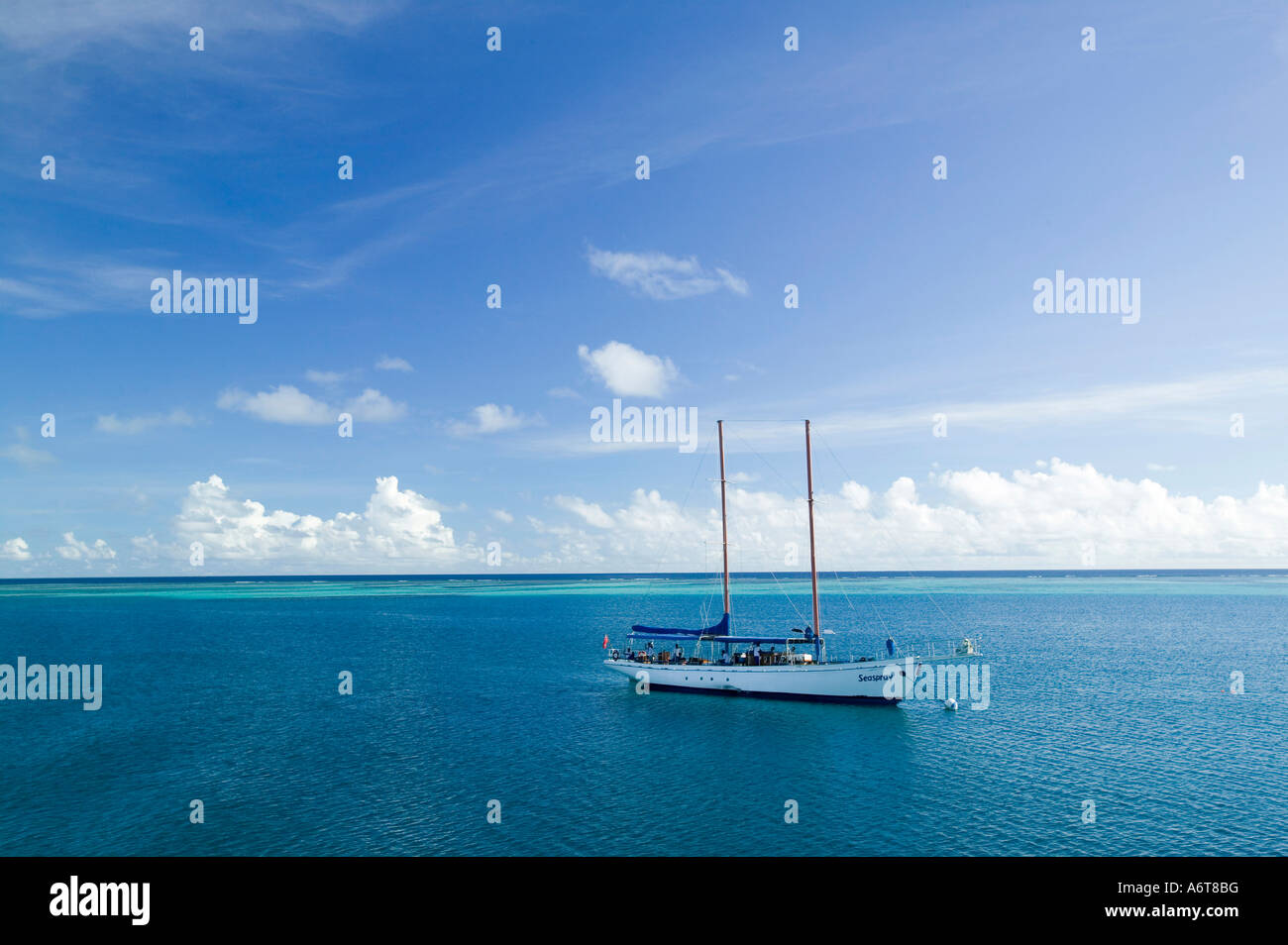 Sailing ship off the Mananucas islands, fiji Stock Photo - Alamy