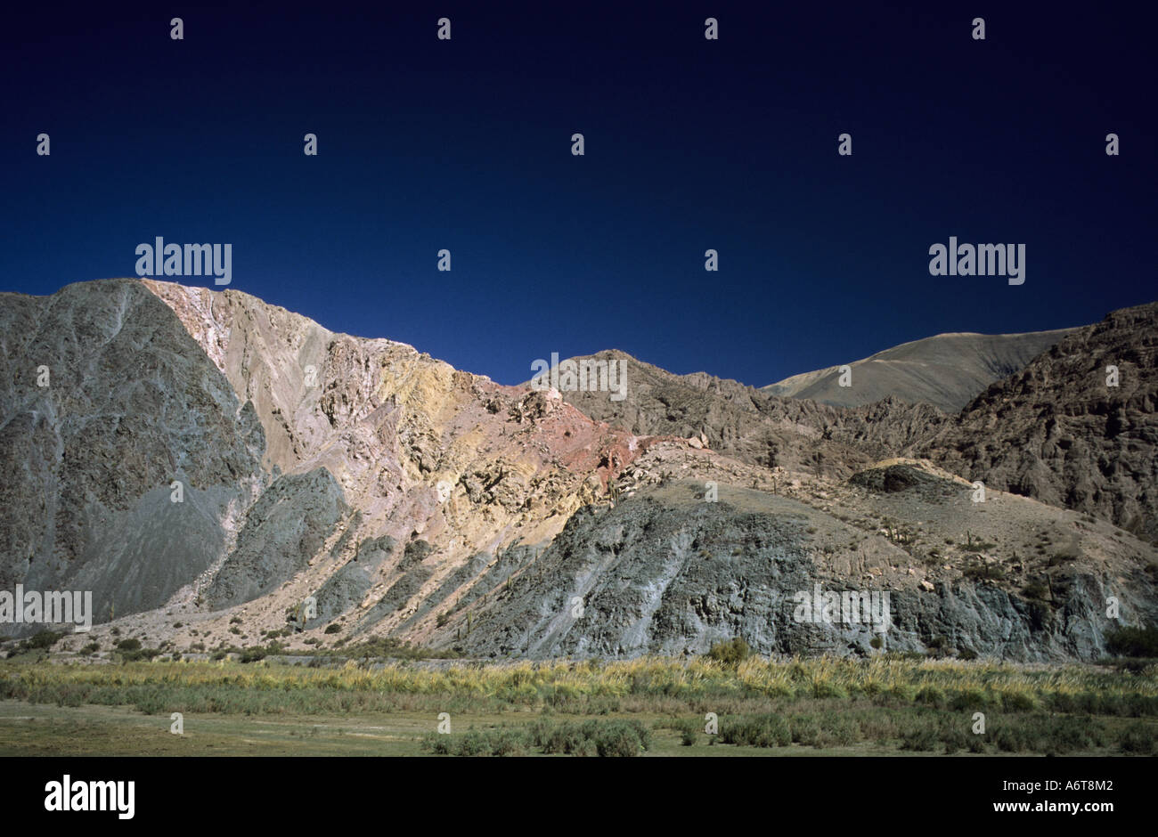 multi coloured roack formation typical of Northern Argentina near ...