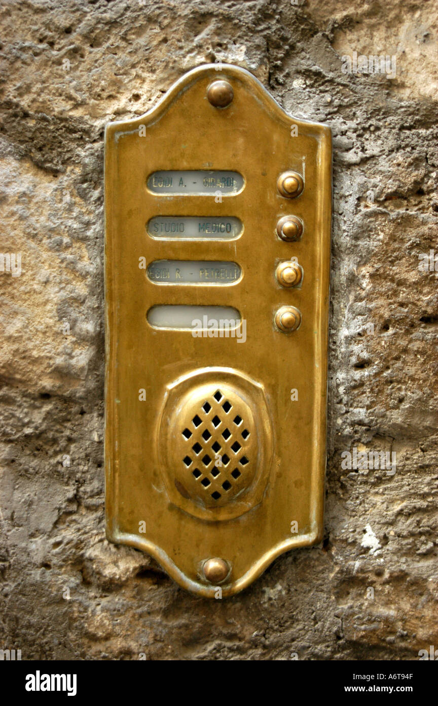 Entrance Buzzer Intercom in Ascoli Piceno Le Marche Italy Stock Photo ...