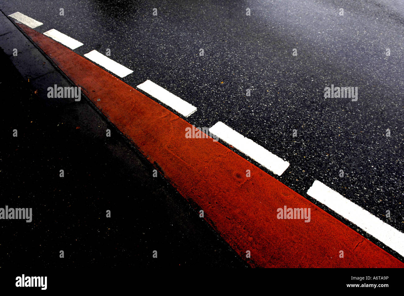 road markings german germany red tarmac shape pattern warning safety ...