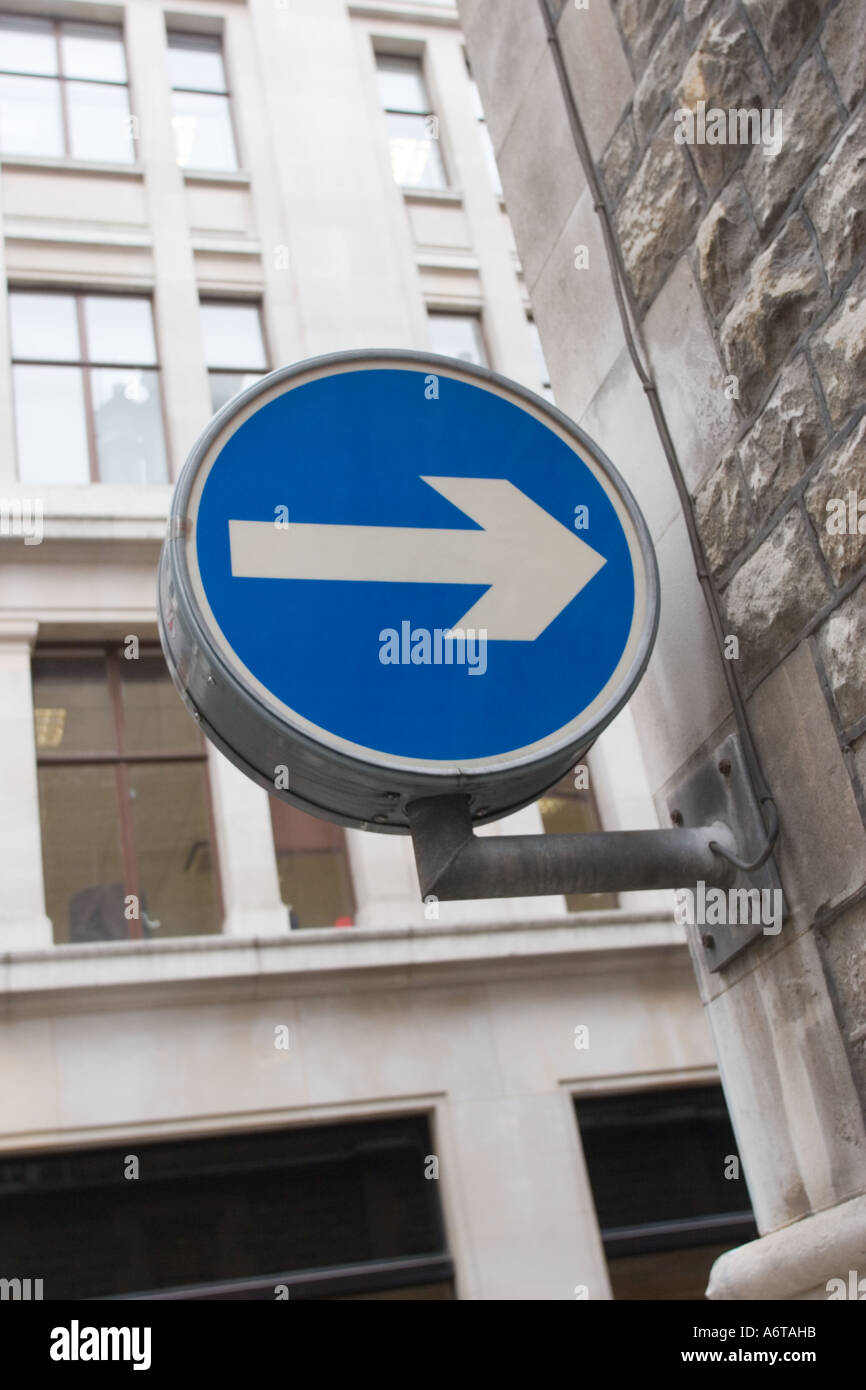 One way traffic sign in the City of London GB UK Stock Photo - Alamy