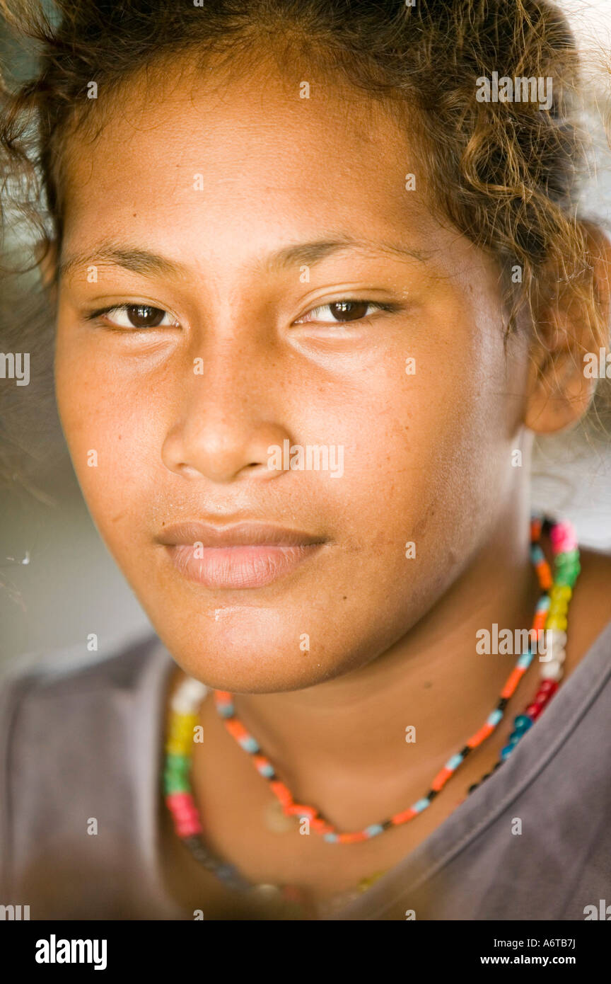 a young girl on Funafuti, Tuvalu Stock Photo - Alamy
