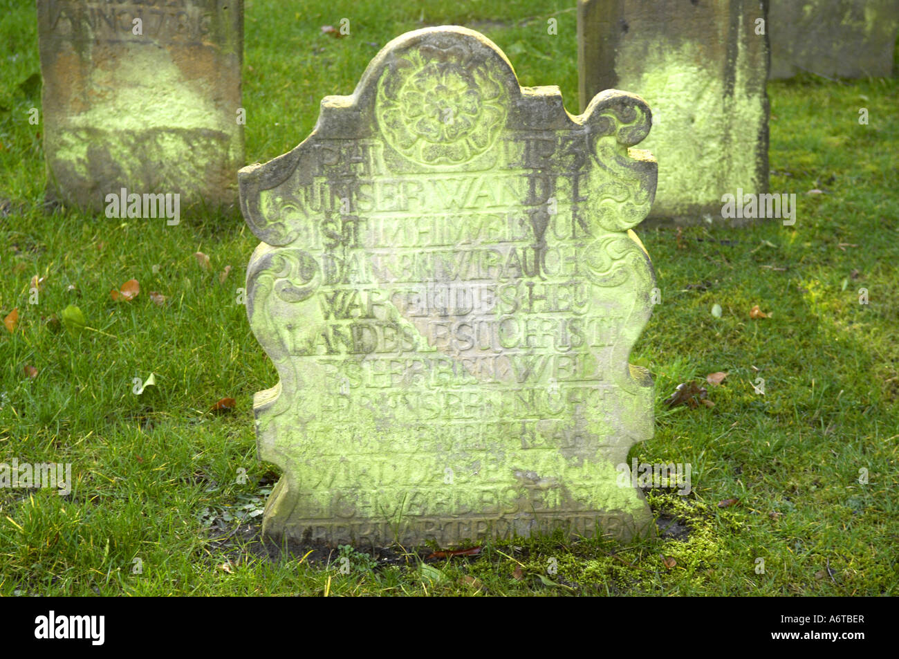 gravestone graveyard cemetery provincial town germany german deutsch ...