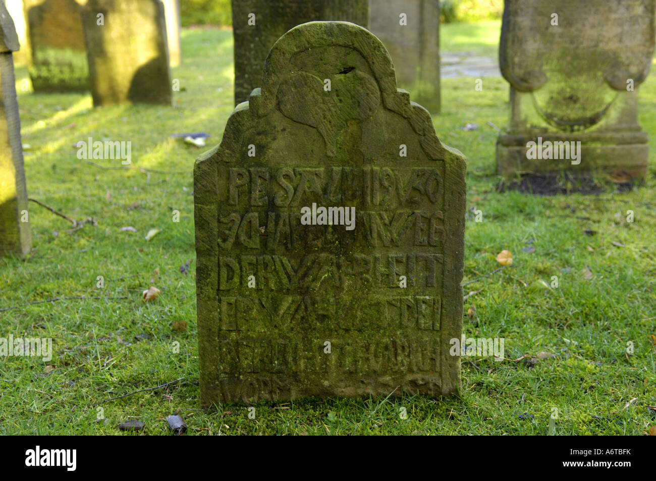 gravestone graveyard cemetery provincial town germany german deutsch ...