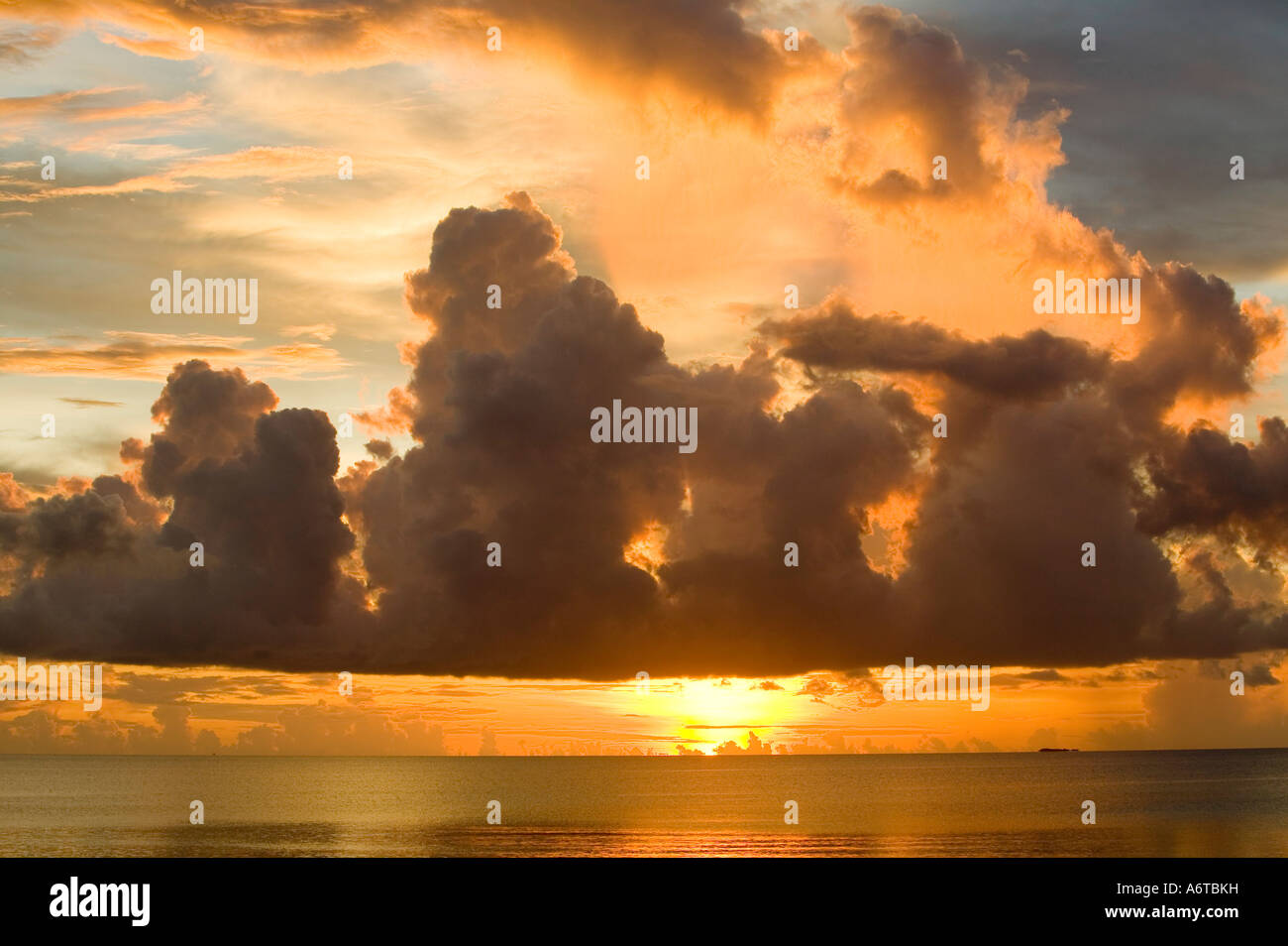 Sunset from Funafuti, Tuvalu Stock Photo - Alamy