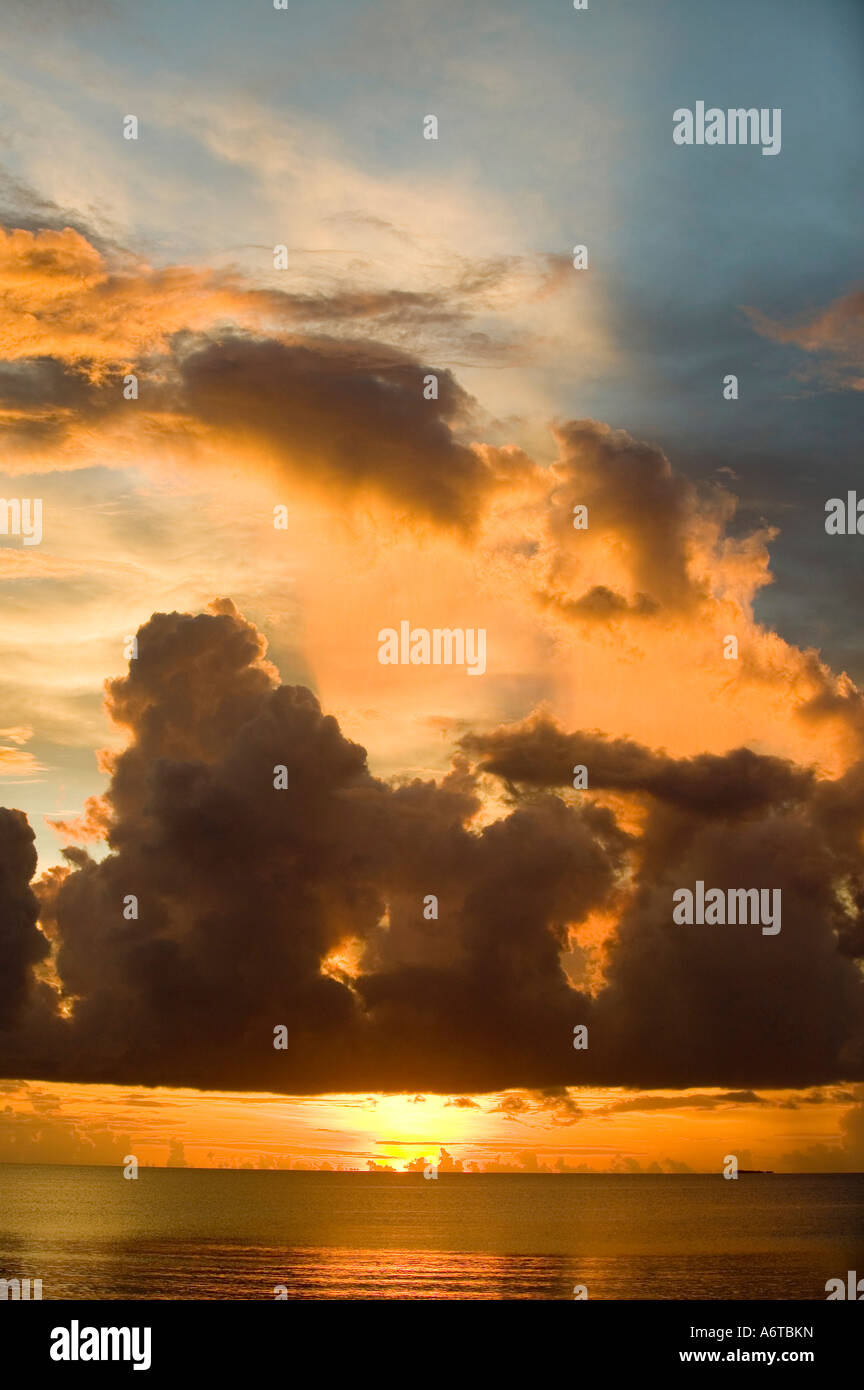 Sunset from Funafuti, Tuvalu Stock Photo - Alamy
