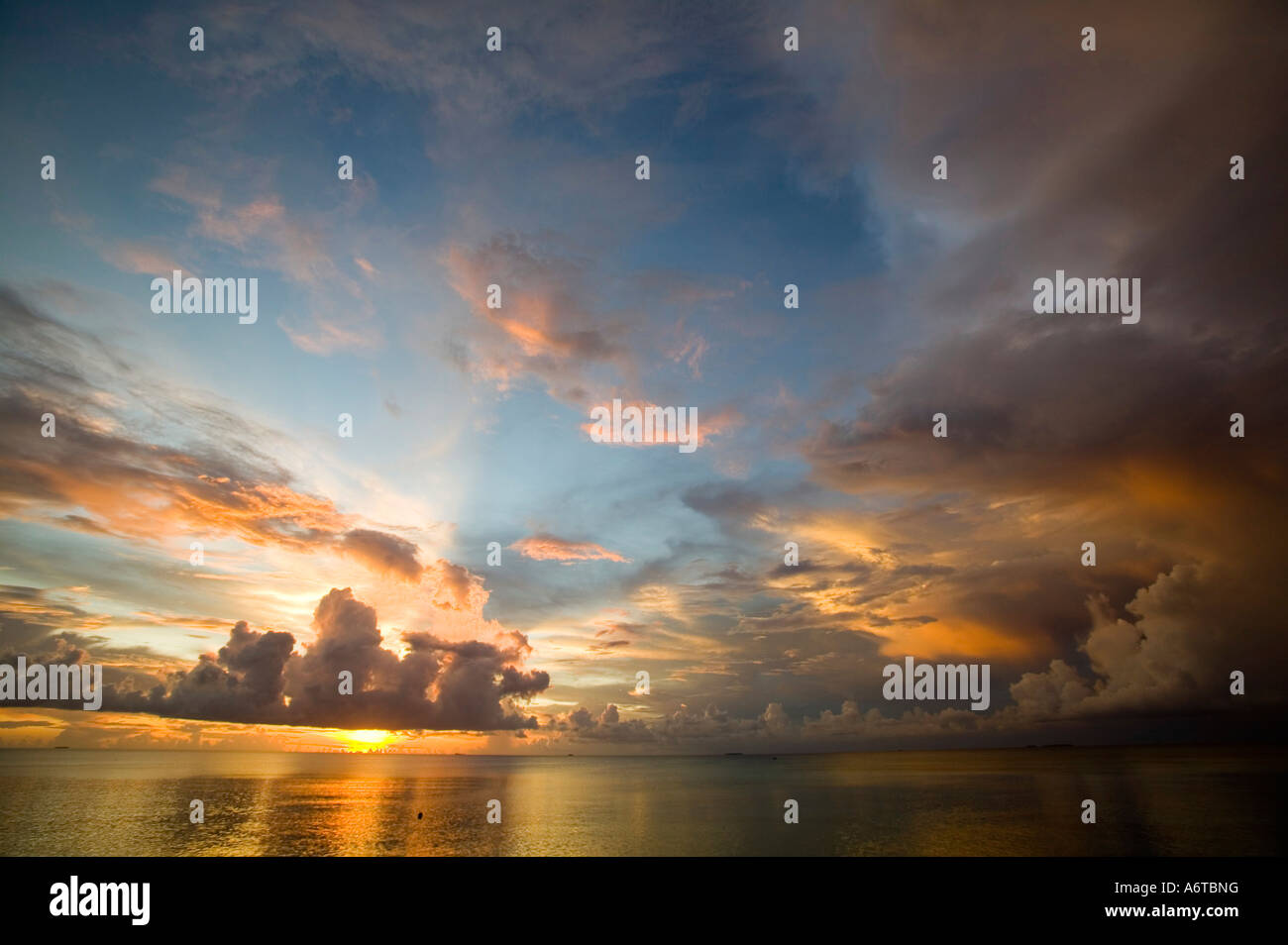 Sunset from Funafuti, Tuvalu Stock Photo - Alamy