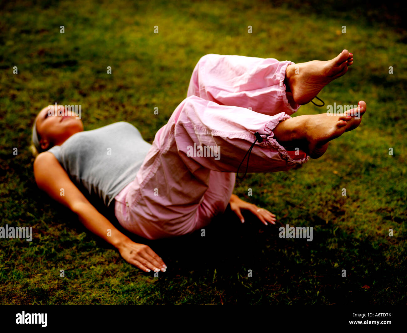 Young Woman Perfoming Pilates Exercises Model Released Stock Photo - Alamy