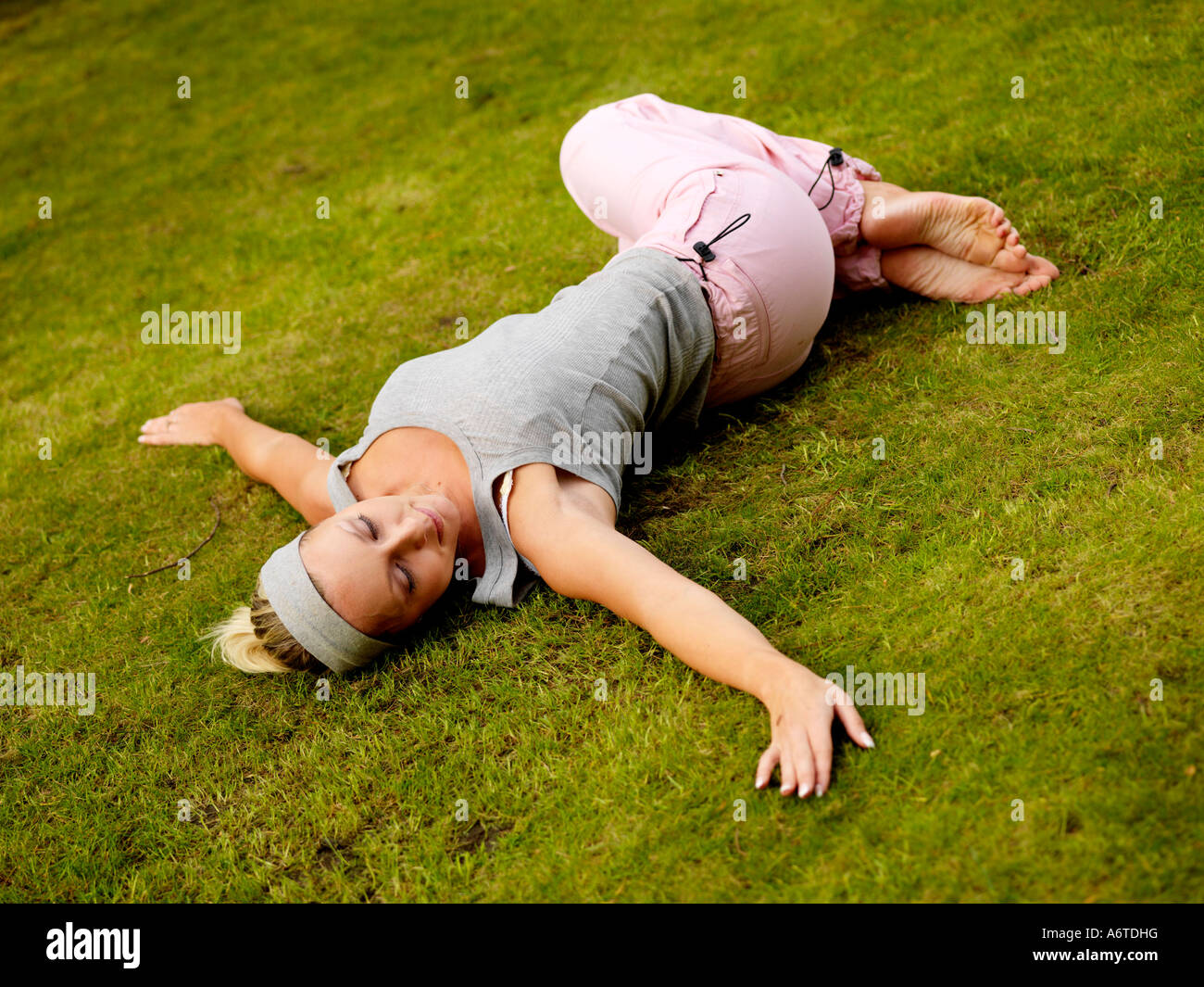 Young Woman Perfoming Pilates Exercises Model Released Stock Photo - Alamy