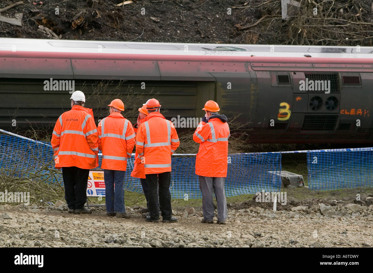 The Virgin train crash at Grayrigg, Kendal, Cumbria, UK, caused by ...