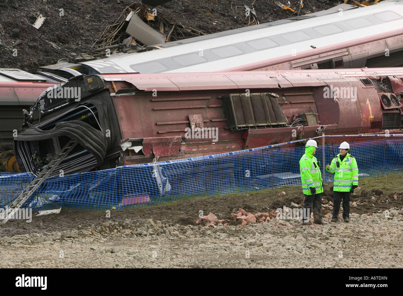 The Virgin train crash at Grayrigg, Kendal, Cumbria, UK, caused by ...