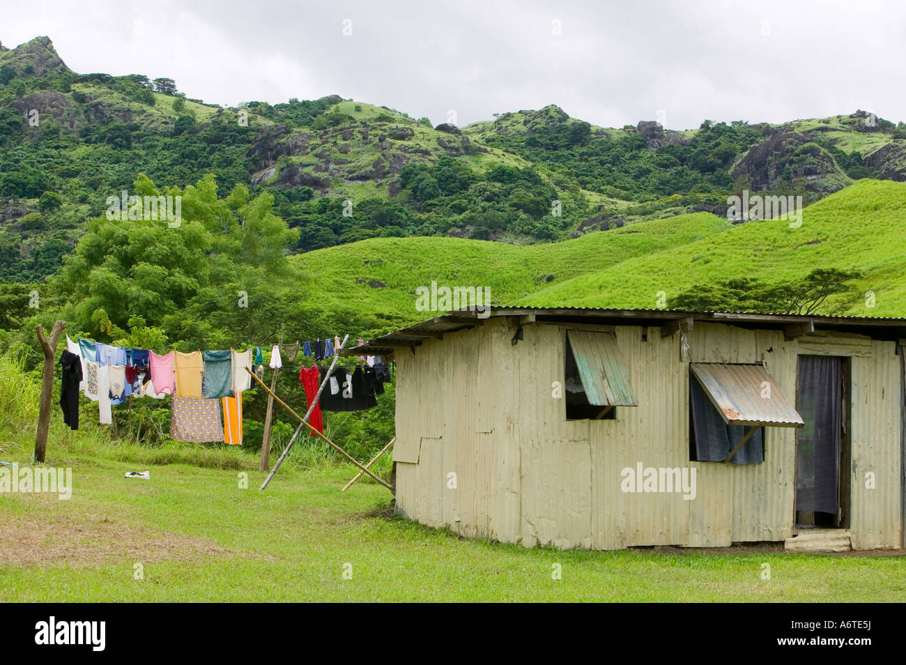 A tin shack house on Fiji Stock Photo - Alamy