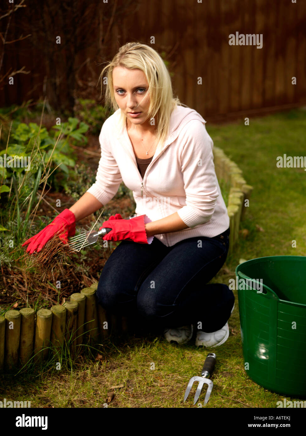 Young Woman Gardening Model Released Stock Photo - Alamy