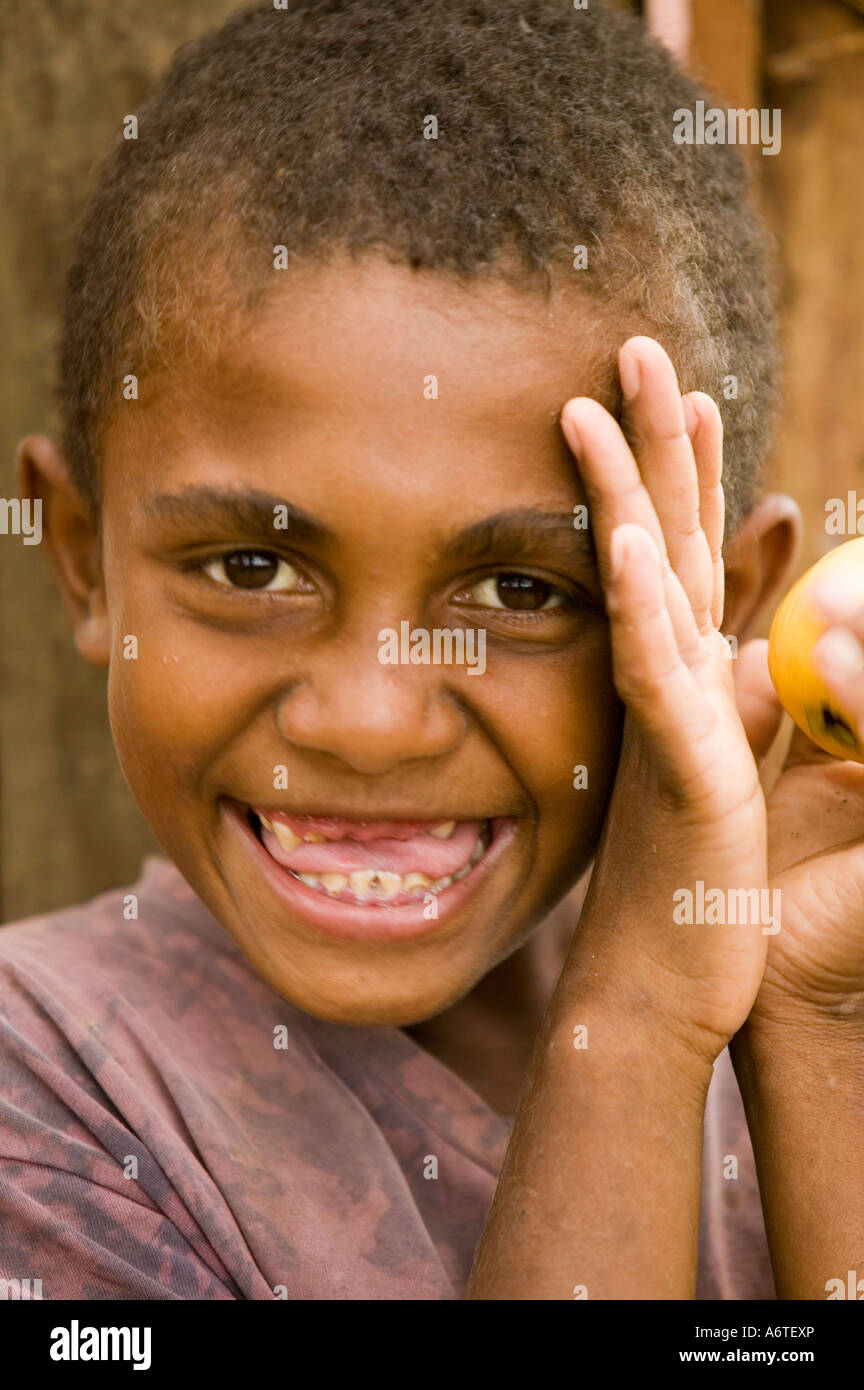An young boy in Bukaya village, Fijian Highlands Stock Photo - Alamy