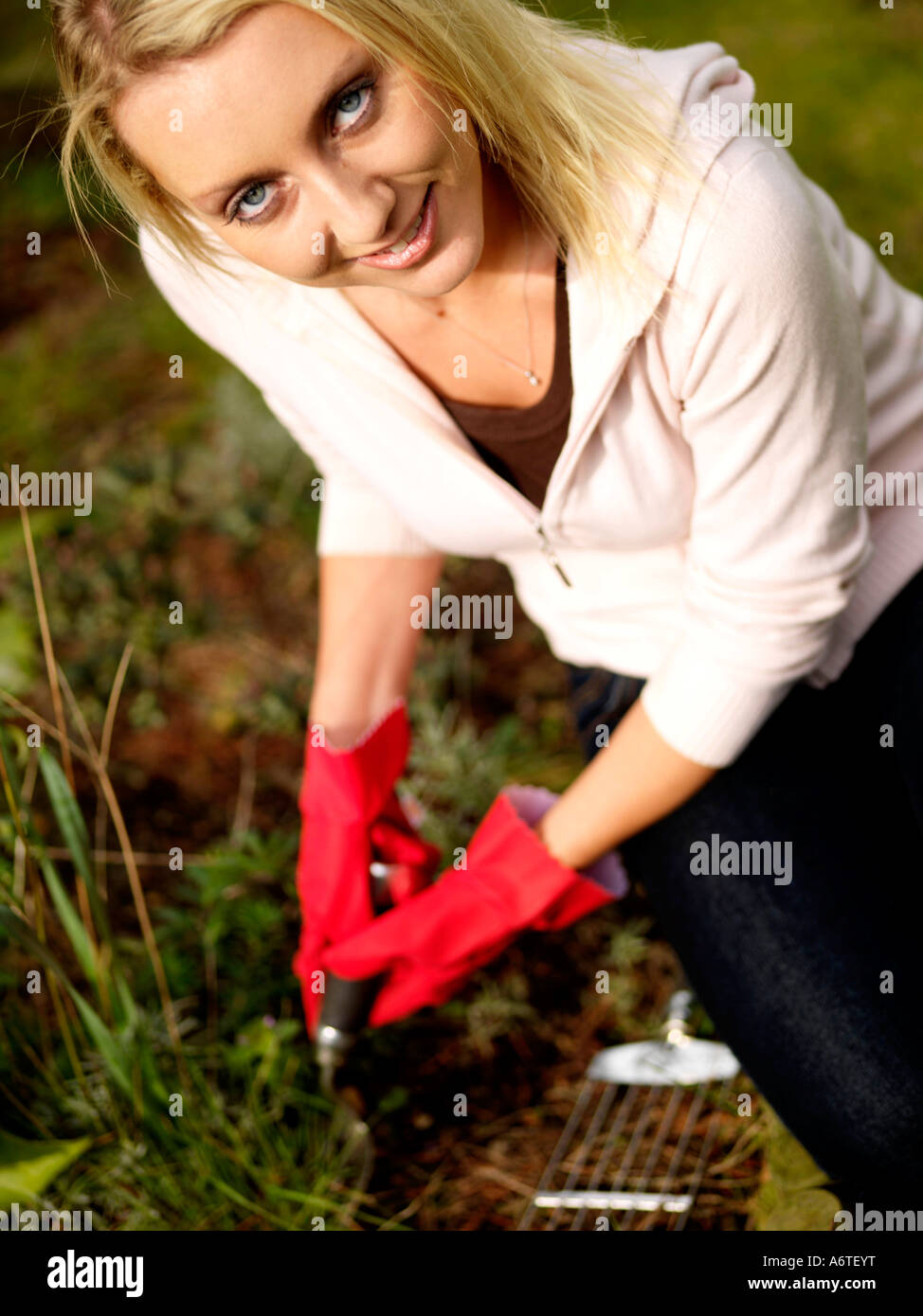 Young Woman Gardening Model Released Stock Photo - Alamy