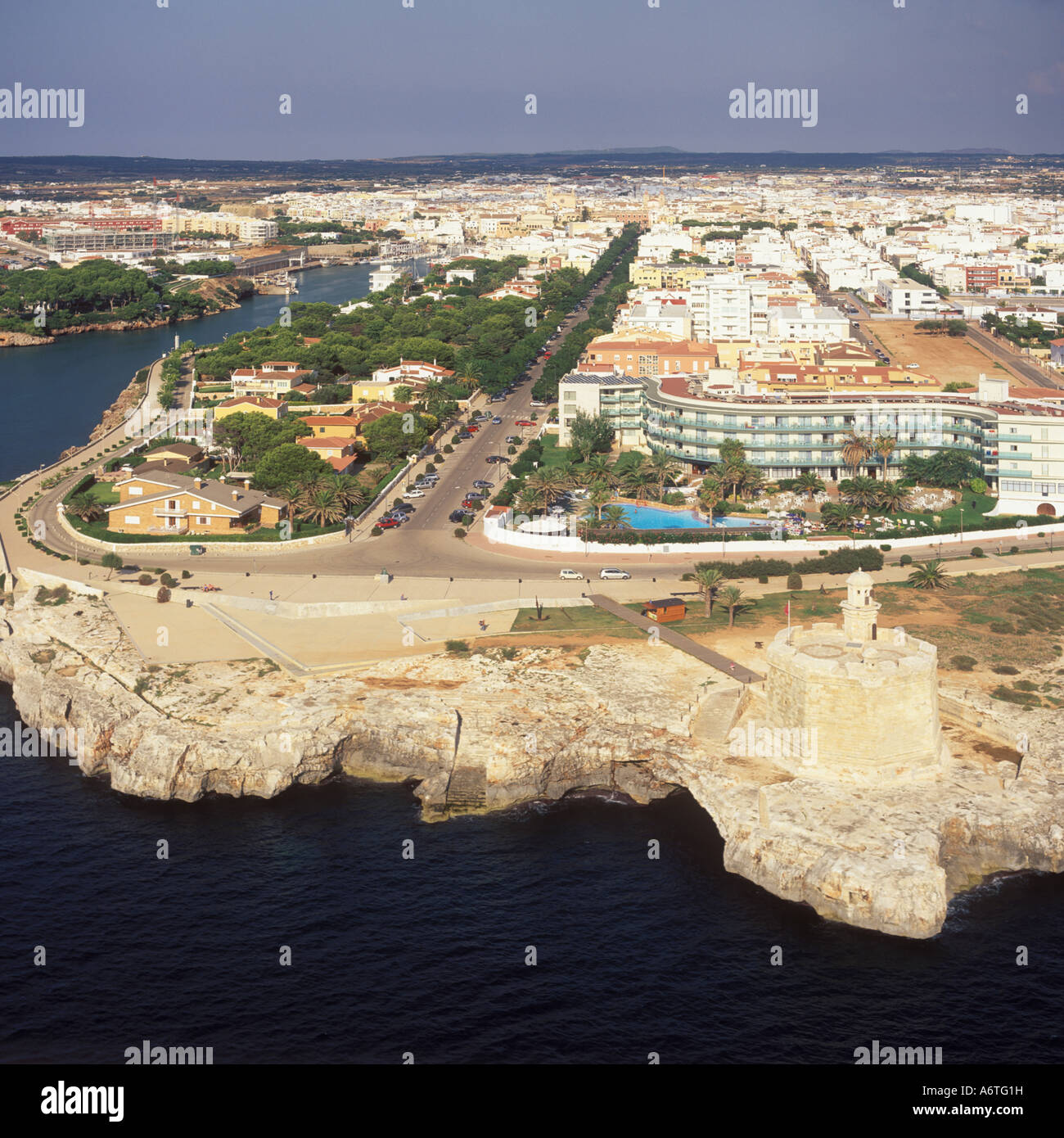 Aerial view - looking North East over the 17th Century Castle of San ...