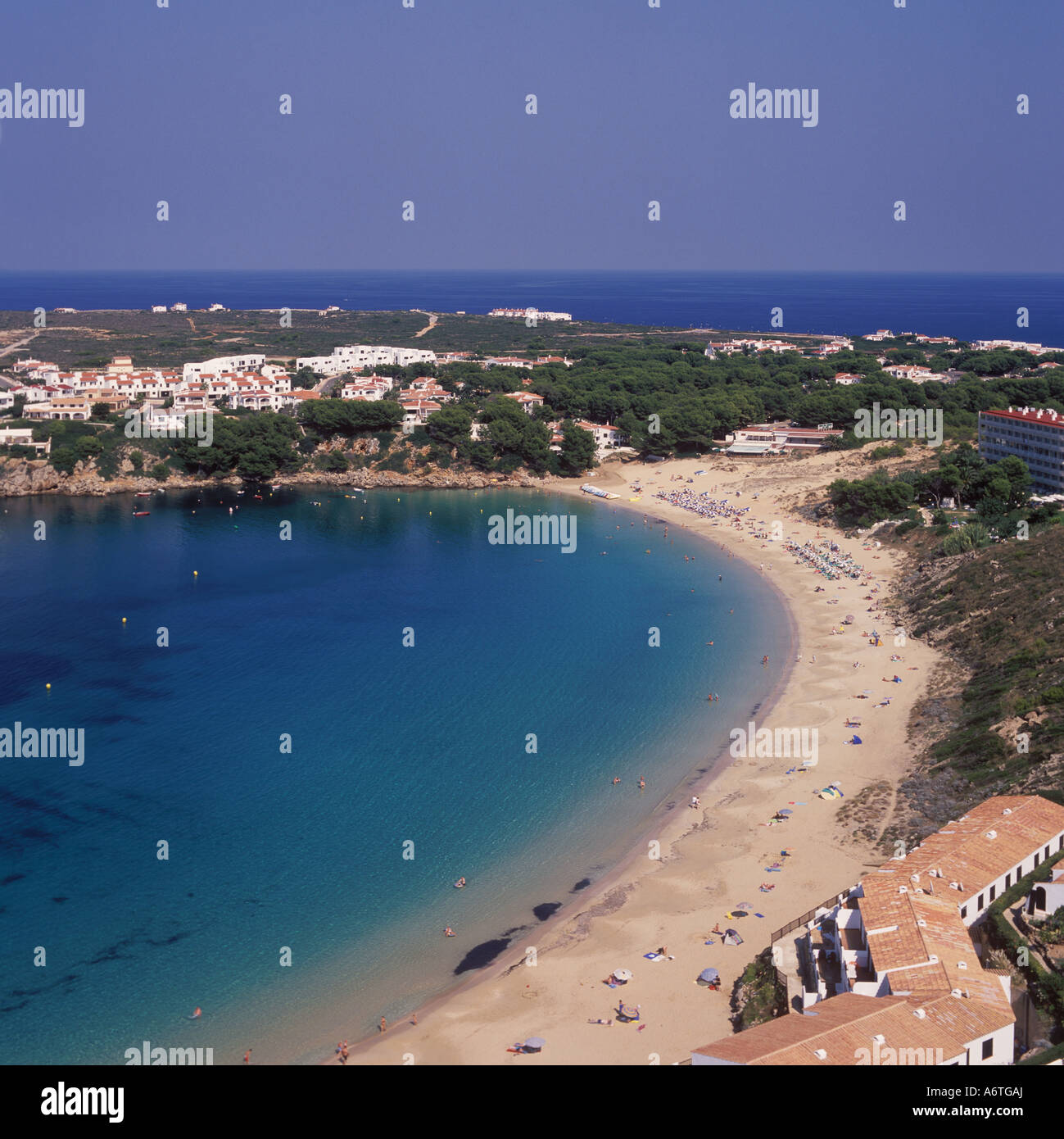 Aerial view - section of bay + beach + urbanisation looking East ...