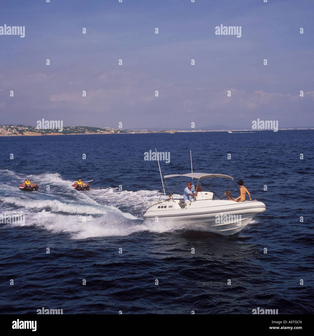 Fun in the sun with Rib Charter Portals - donuts in tow behind rigid ...