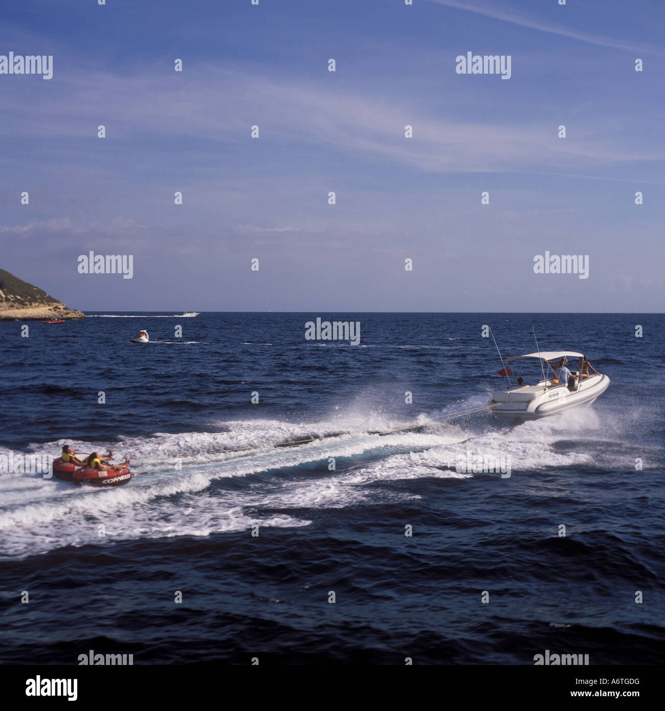 Fun in the sun with Rib Charter Portals - donuts in tow behind rigid ...