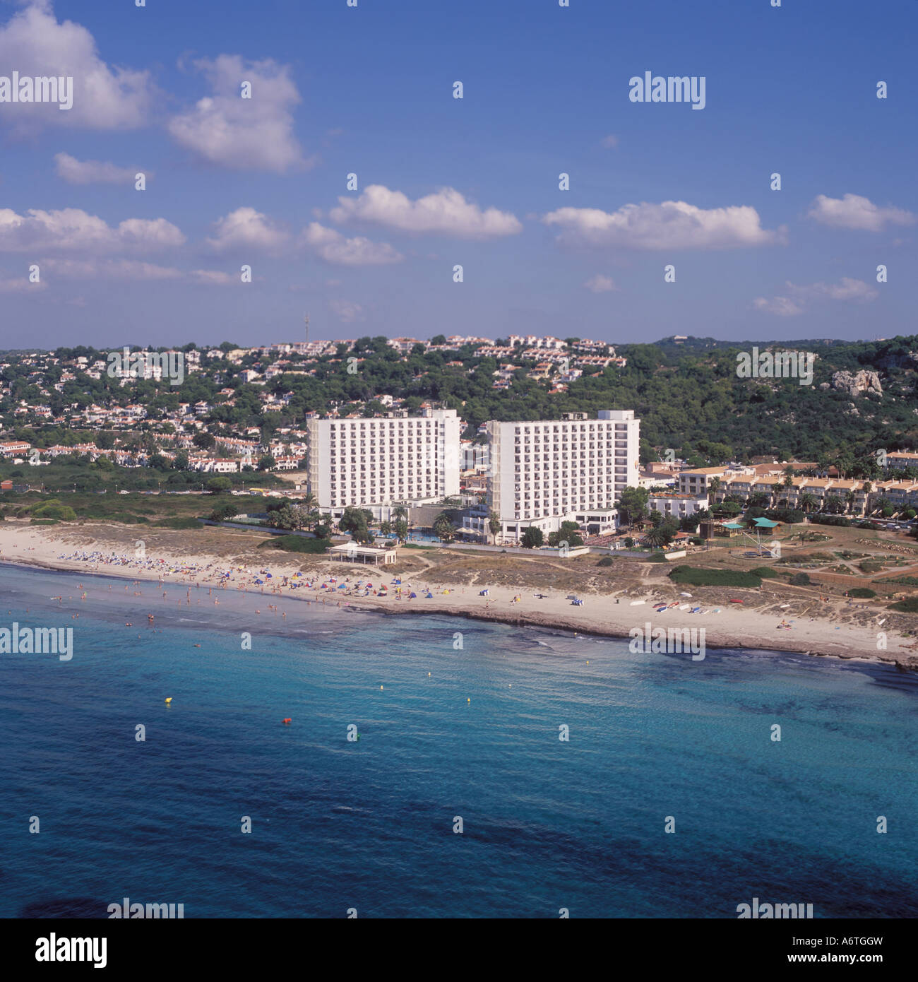 Aerial view - Son Bou beach resort - South Coast Menorca / Minorca ...