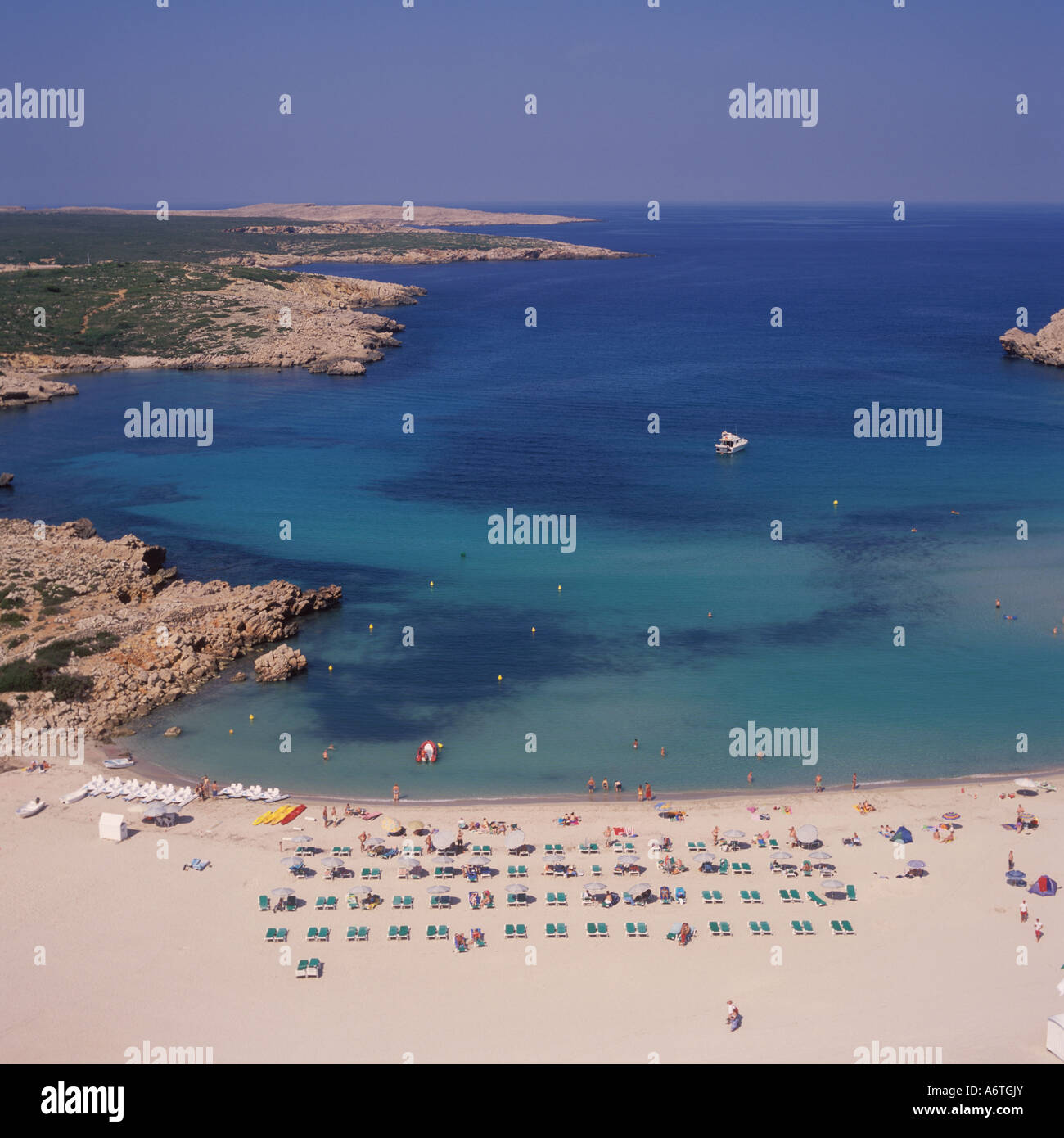 Aerial view - excellent beach at Son Parc + indented coast looking ...