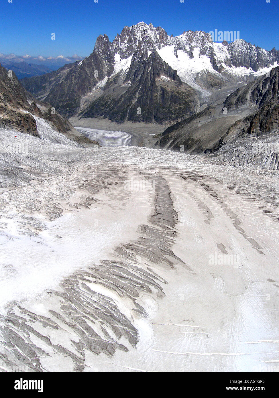 Geant glacier Massif of Mont blanc French Alps Stock Photo - Alamy