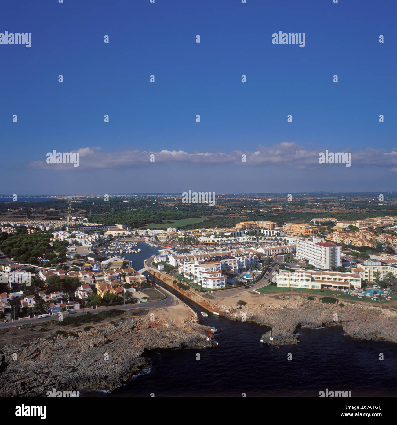 Aerial view - looking over the marina and resort at Cala en Bosc ( Cala ...